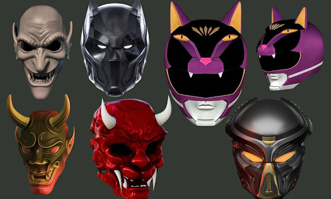 Create a 3d mask 3d helmet face masks cosplay weapons for 3d printing ...