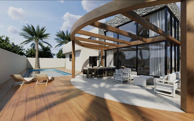 Enscape 3d exterior patio rendering,3d interior bedroom,3d modern ...