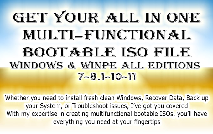 Provide all in one bootable iso of multiple windows 781011 with office ...