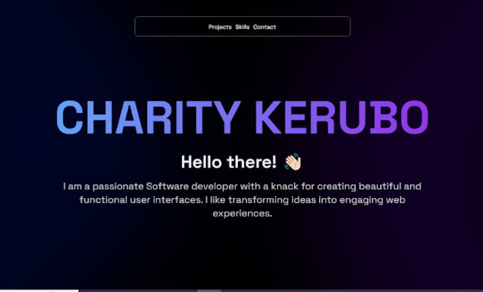 Develop a professional portfolio website using react by Charity_kerubo ...
