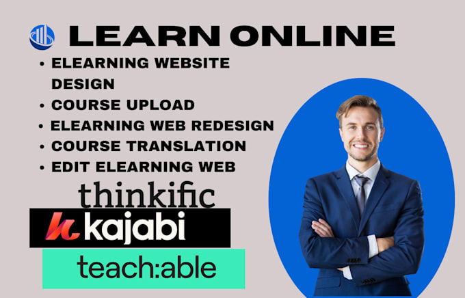 Design teachable online course website, sales funnel, landing page design kajabi by Makrasupe_b ...