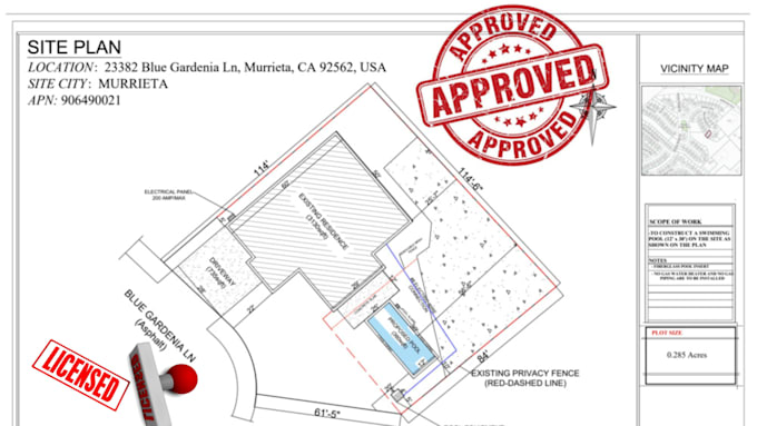 Do floor plan, city permit, architectural stamp, mep, stamp, site plan ...