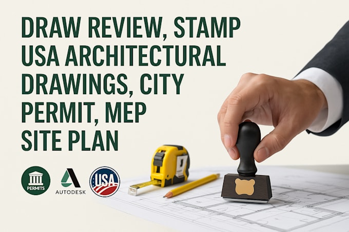 Draw review, stamp usa architectural drawings, city permit, mep site plan by Gray_teresa | Fiverr