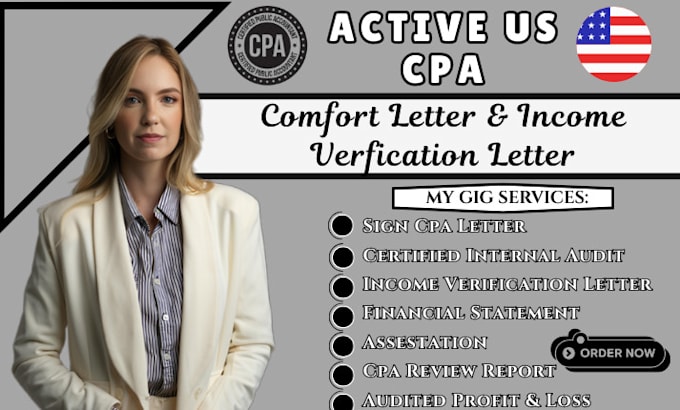 Prepare and sign us cpa comfort letter, financial statement, income ...