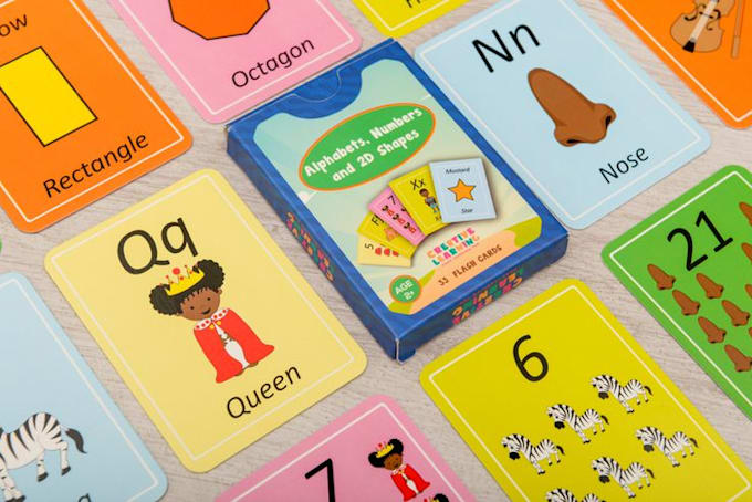 Design card game, board game, flash cards, rule book design, card box ...