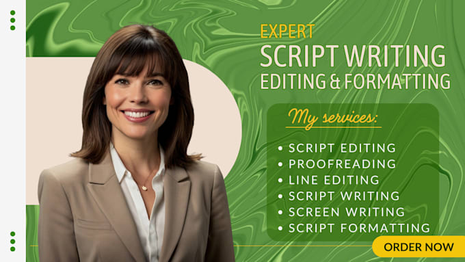 Write, edit and format your movie script, screenplay, scriptwriter, tv series by Mayweath | Fiverr
