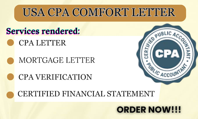 Cpa comfort letter, mortgage letter, certified financial statement by ...