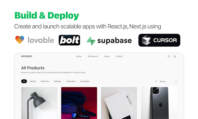 Build react next js using lovable, bolt, cursor ai, supabase by ...