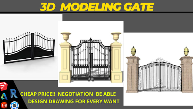 Create 3d modeling gate for your home, with short time by Shape_3d | Fiverr