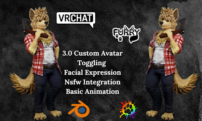 Create 3d vrchat avatar, furry avatar, 3d custom avatar, vrc avatar ...