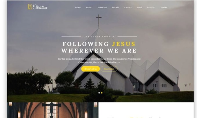 Design a responsive church website with livestream features church ...