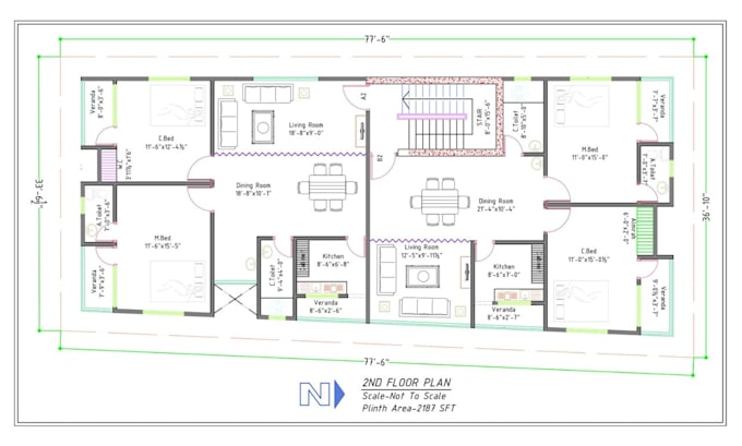 Draw 2d architectural autocad floor plan, house cad drawing, 2d autocad drafting