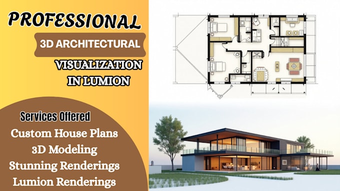 Draw house plans and do 3d architectural visualization in lumion by ...