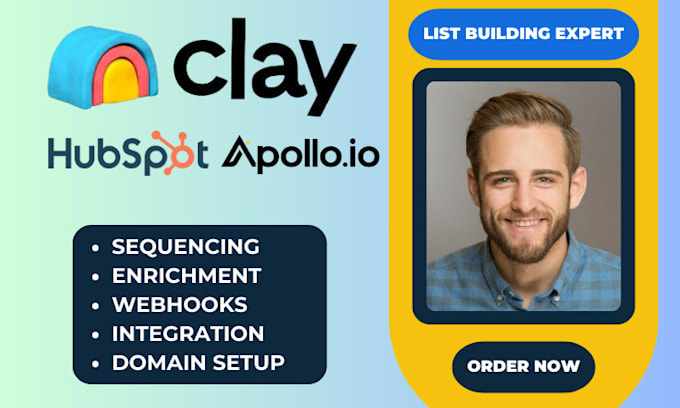Set up clay com enrichment apollo io sequence hubspot and recruitment workflows by Bryan_ferran ...
