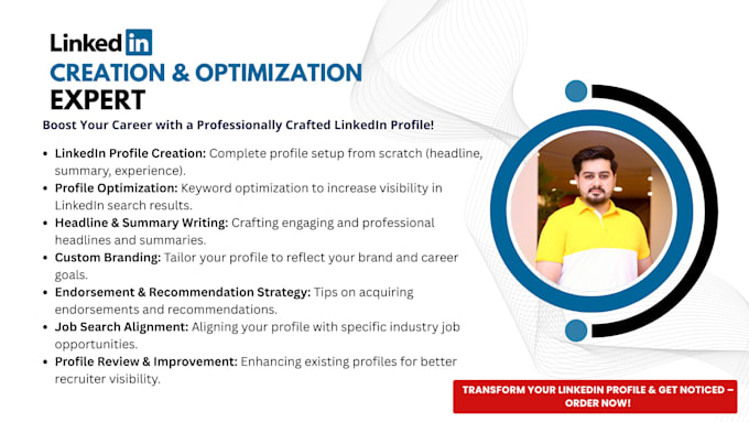 Professionally create and optimize your linkedin profile for career growth by Shehrozbutt02 | Fiverr