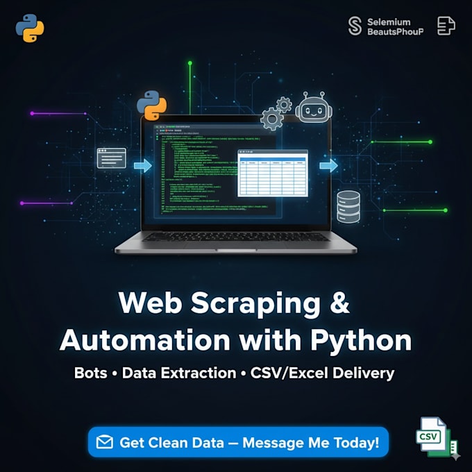 Build custom python scripts automation bots scraping tools by ...