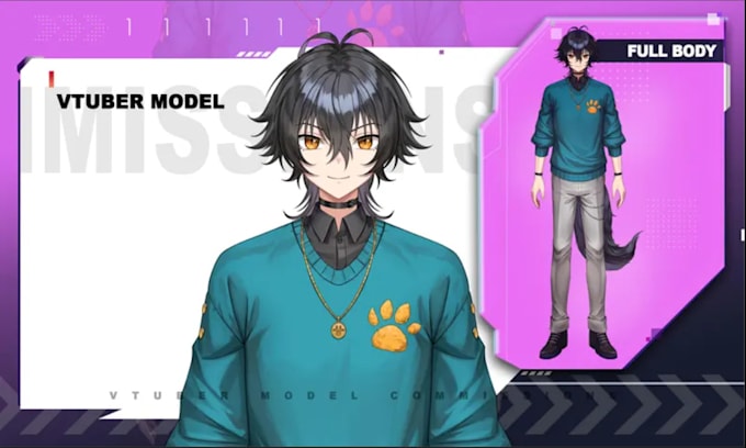 Live2d vtuber model, recreate, vbridger, pngtuber, kitsune, toggle ...