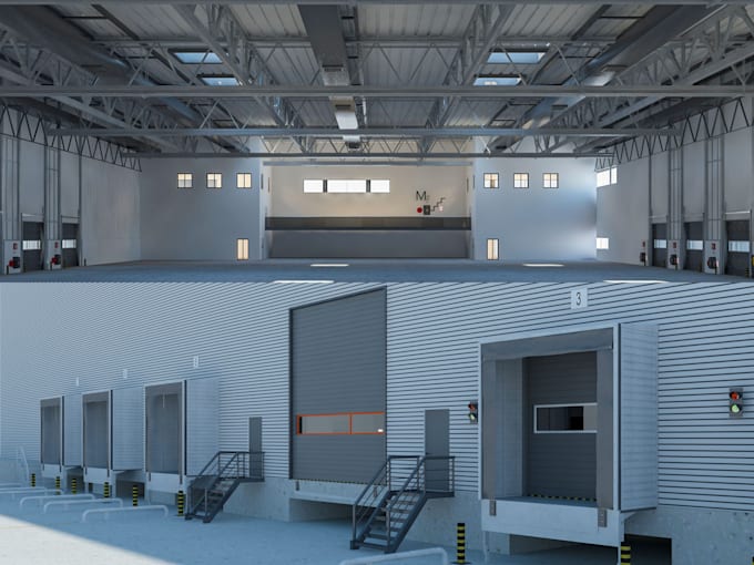 Create realistic 3d renders of ai data centers, warehouses, and storage ...