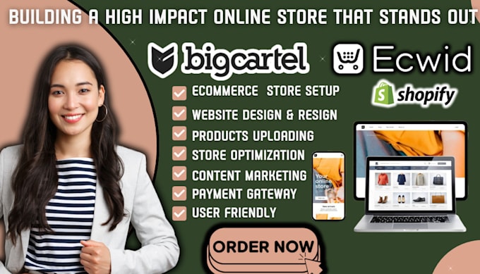 Setup ecwid store, design ecwid store big cartel website bigecommerce ...