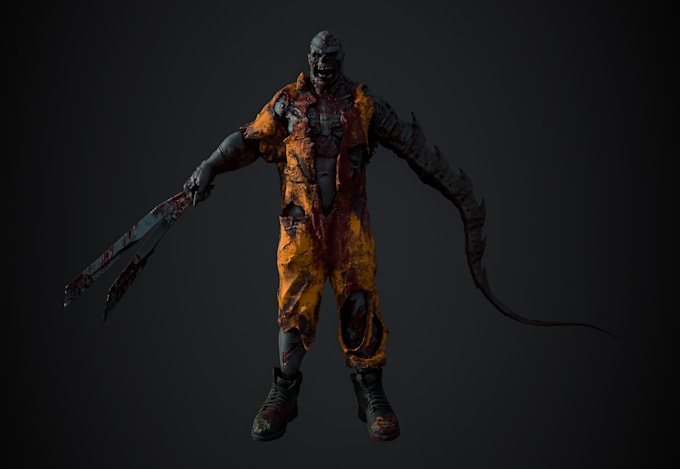3d model of human zombie, human horror, horror character with blender ...