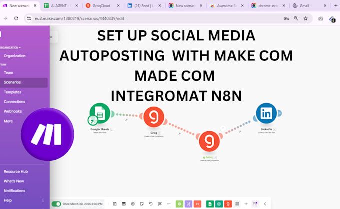 Develop ai facebot whatsapp instagram chatbot meta make com integromat n8n made by Maverick ...