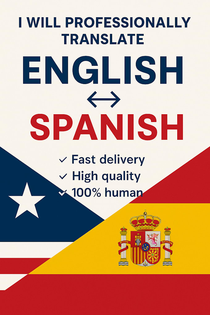 Professionally translate english to spanish and vice versa by ...
