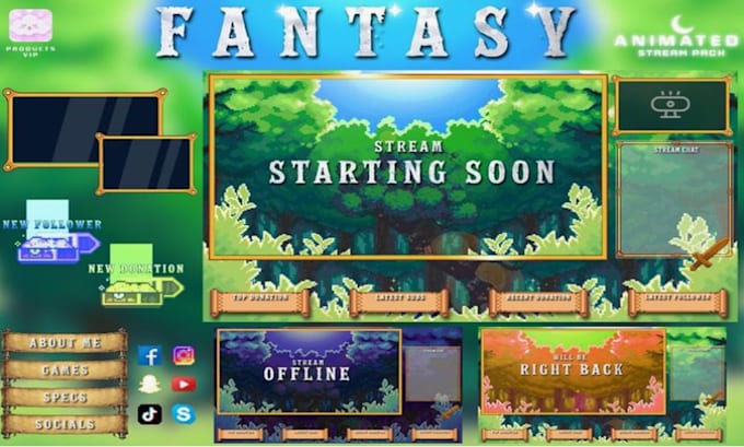 Design custom animated twitch overlays, logo, panels, screens and ...