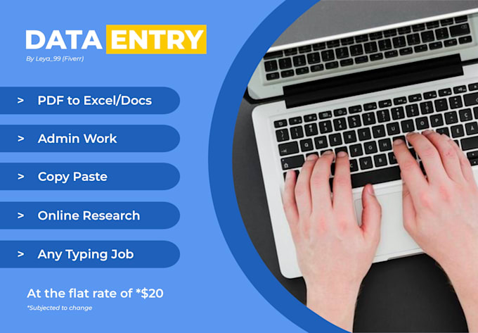 Data entry, pdf conversion and admin work by Leya_99 | Fiverr