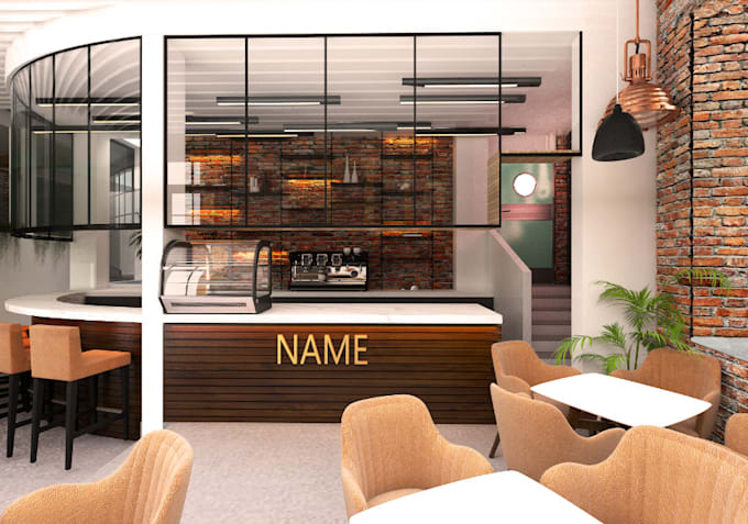 Do interior retail shop design, modern restaurant, cafe render ...