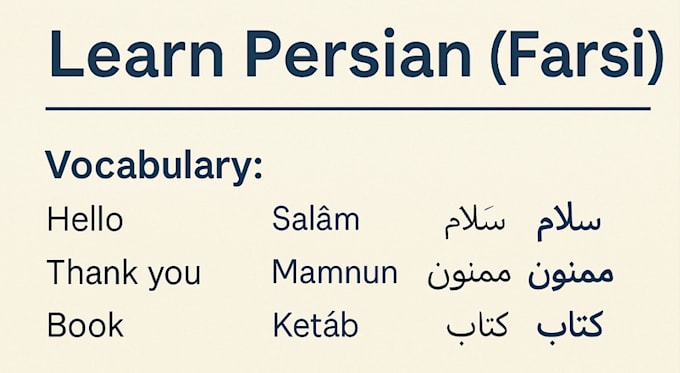 Teach persian farsi language by Sarah2026 | Fiverr