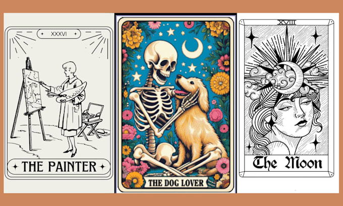 Create unique hand drawn tarot card illustrations in custom style by ...