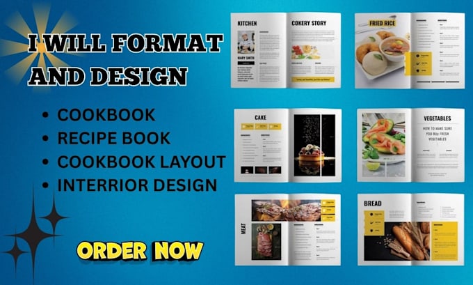 Design format write cookbook, recipe book, meal planner, food menu ...