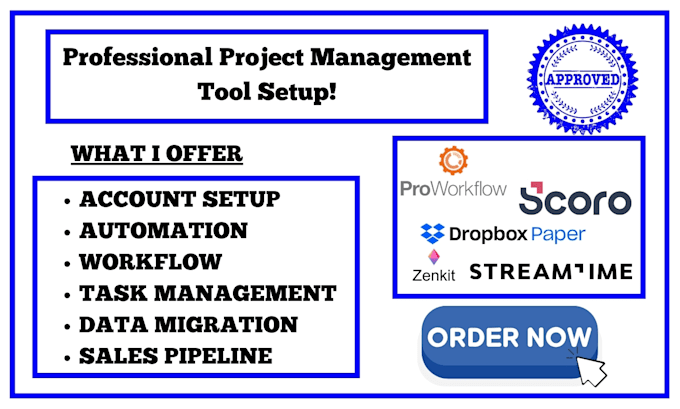 Set up proworkflow, dealroom, dropbox paper, zenkit, scoro, and streamtime by Crmxptguru | Fiverr