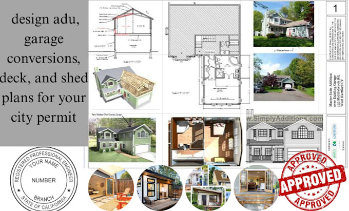 Make design adu, garage conversions, deck, and shed plans for your city permit by Justindelany ...
