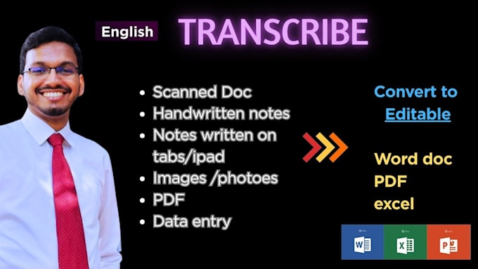 Transcribe handwritten notes, images, and pdfs into editable word or ...