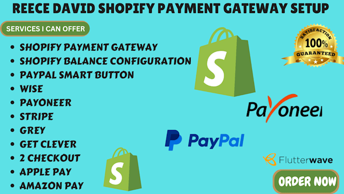 Setup, configure shopify payment gateway, shopify balance, paypal, wise, stripe by Reeceda | Fiverr