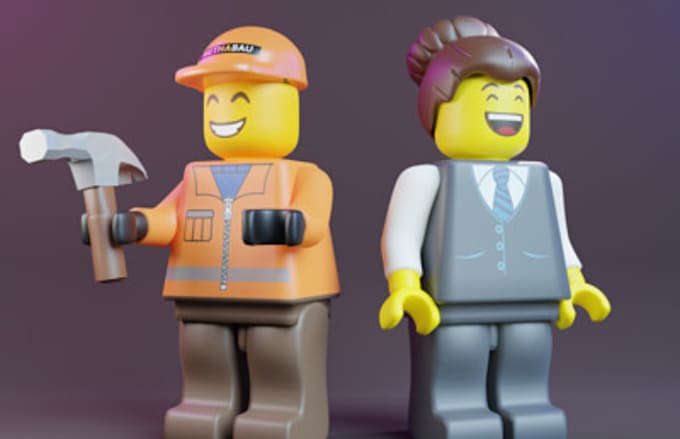 Create custom 3d lego animation, 3d lego model, 3d lego set minifigures ...