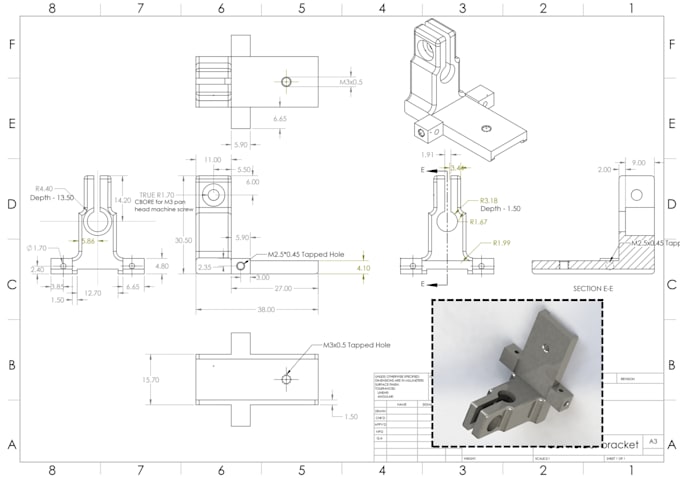 Create 2d technical drawings and 3d models for engineering design by ...