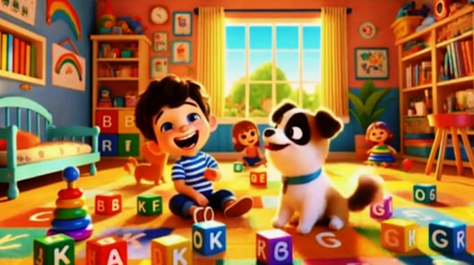 Create ai animation for 3d kids education video art nursery rhymes ...