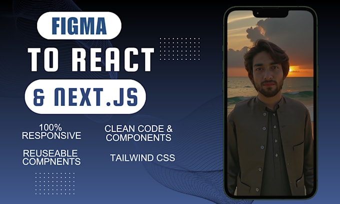 Convert figma to react js or next js with tailwind css by Designsbynoman | Fiverr