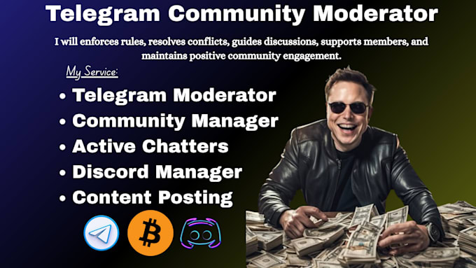 Crypto telegram community manager create stickers discord moderator tg ...