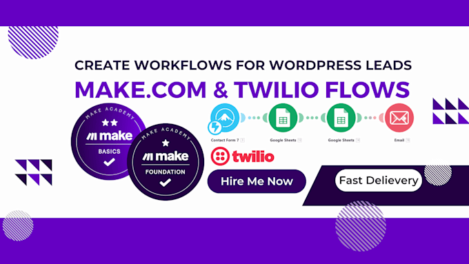Create make dot com workflows and twilio calls forwarding setup by Ikishorkumar | Fiverr