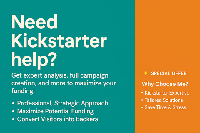Create your kickstarter campaign for you by Salvaliendo | Fiverr