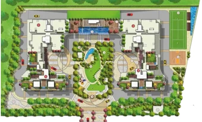 Draft render 2d site plan, plot master plan, permit drawing, landscape ...