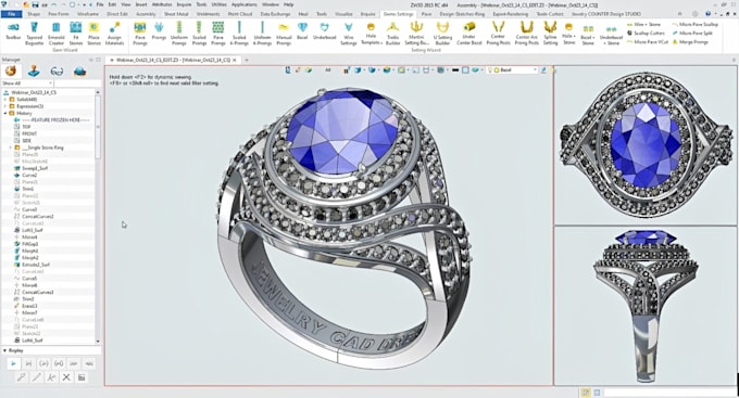 Create 3d cad jewelry design model and rendering by Odskyu | Fiverr