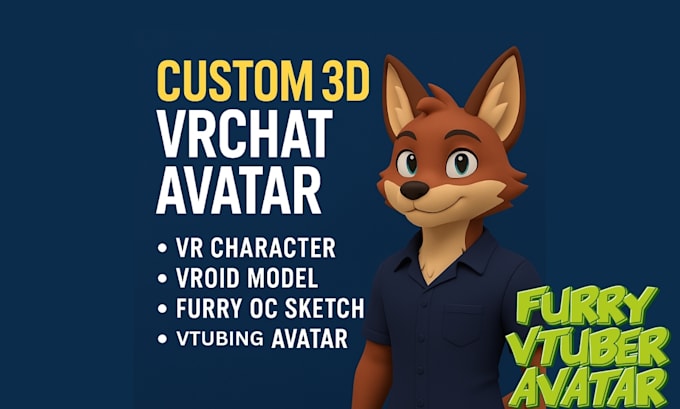 Do custom 3d vrchat, vr character unity, vrchat avatar, vroid, furry nsfw rig by Faruqs22 | Fiverr