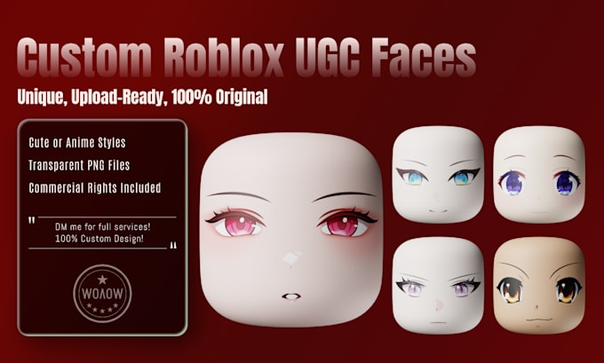 Design custom roblox ugc faces by Qiangxiaosun | Fiverr