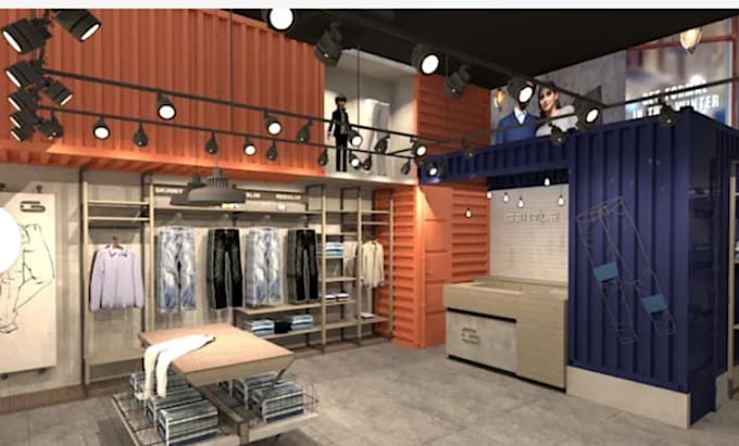 Design and render 3d retail stores, shops interior by Abutechnolog | Fiverr