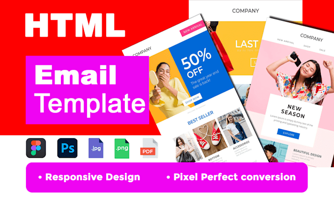 Convert figma and psd to html email template by Nipa2021 | Fiverr
