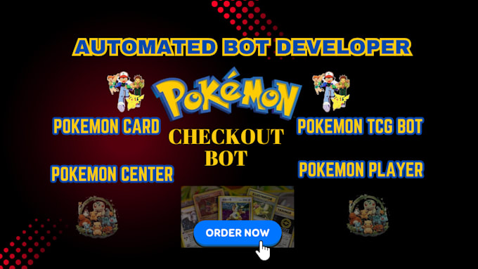 Develop pokémon checkout bot, pokemon card bot, pokemon tcg bot ...